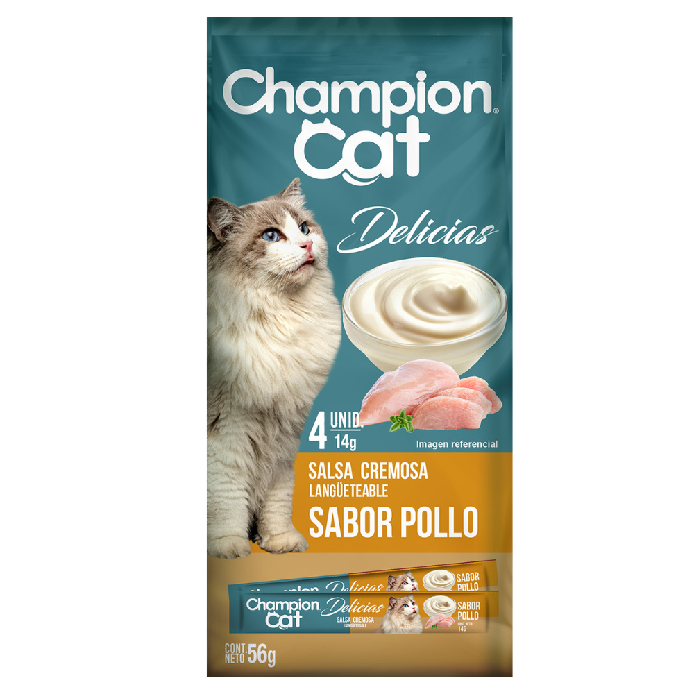 SNACK CHAMPION GATO DELICIAS POLLO 56GR
